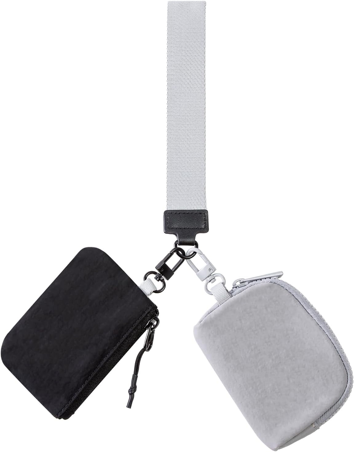 Dual Pouch Wristlet Wallets for Women with 2 Detachable Zipper Purse ...
