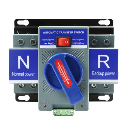 Dual Power Automatic Transfer Switch 110V 2P 63A Generator Changeover ...