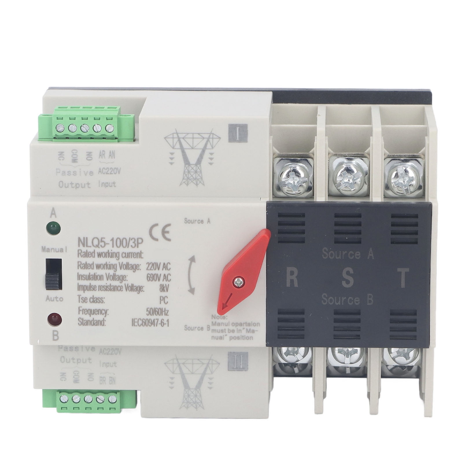 Dual Power Automatic Transfer Switch 3P Fast Switching Control Switch ...