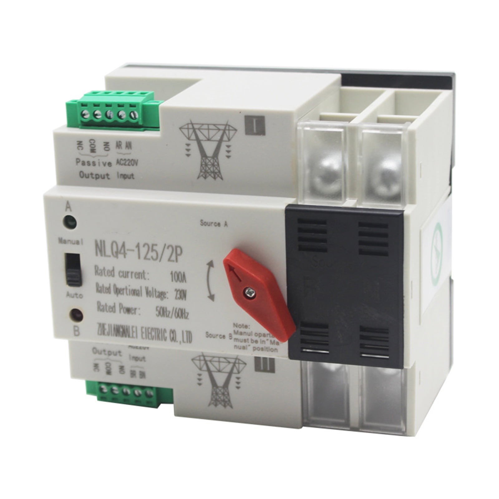 Dual Power Automatic Transfer Switch AC 230V 4P 100A Automatic ...