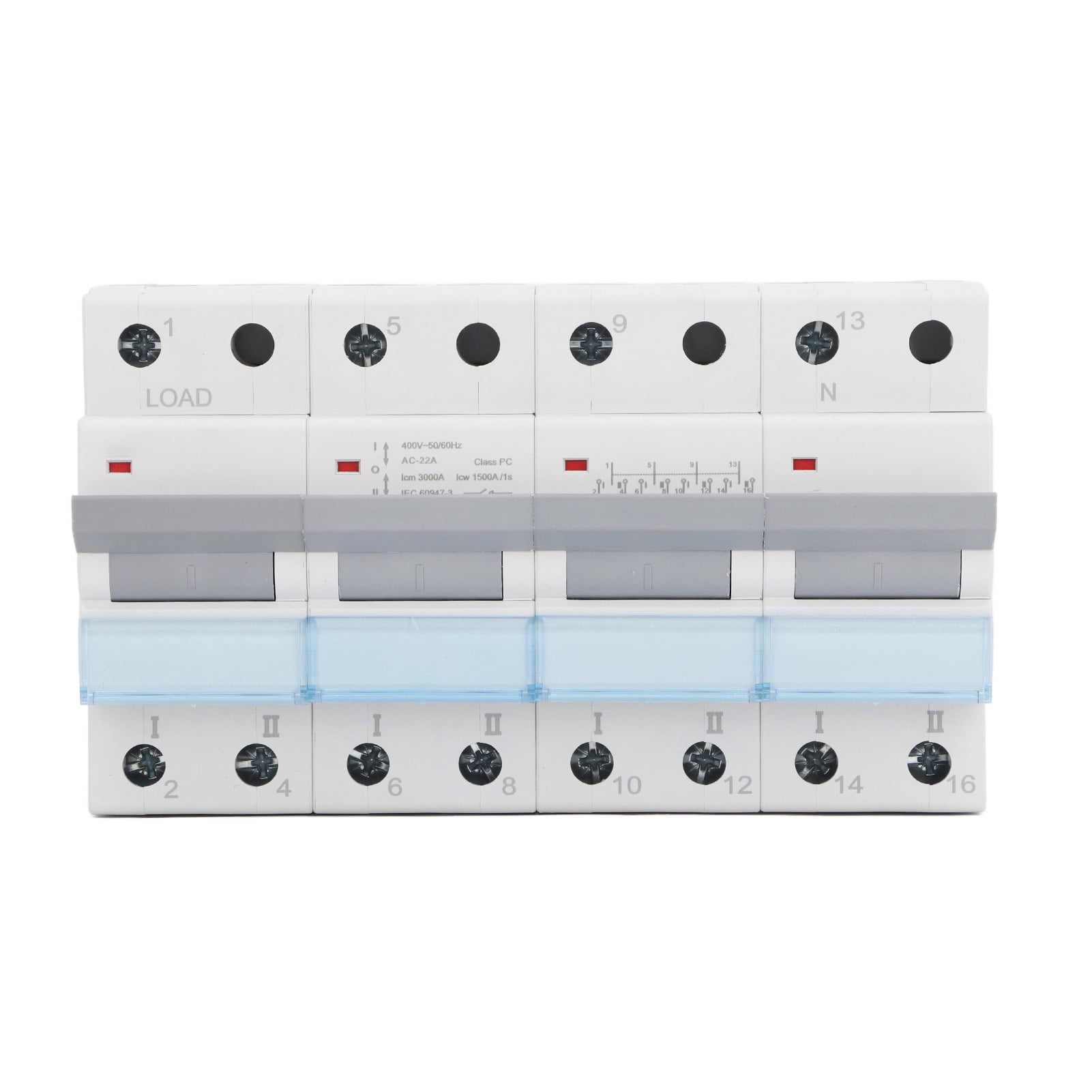 Dual Power Manual Transfer Switch, 400VAC, DIN Rail Mount, 4P, 63A ...