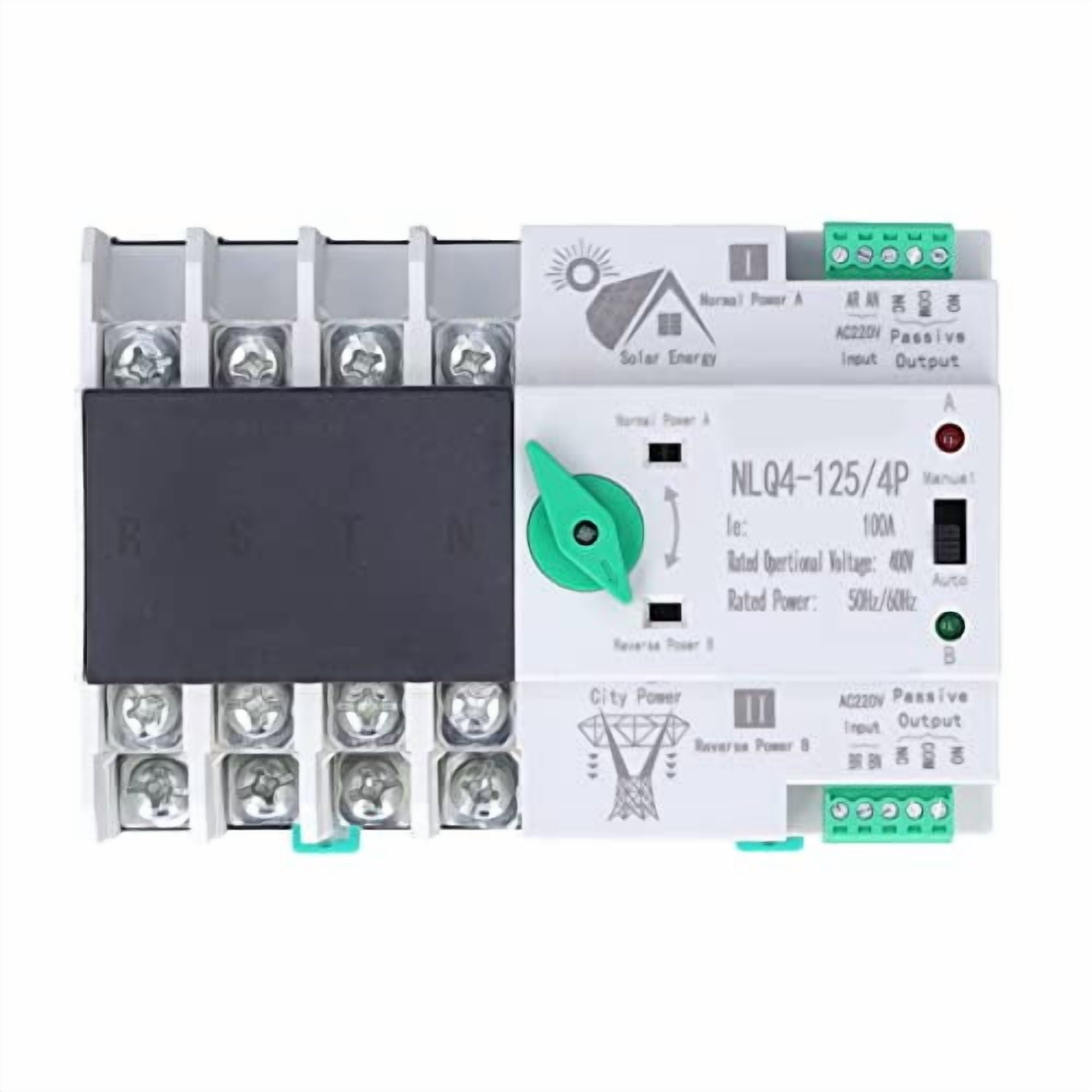 Dual Power Transfer Switch Automatic Changeover Switch with Din Rail ...
