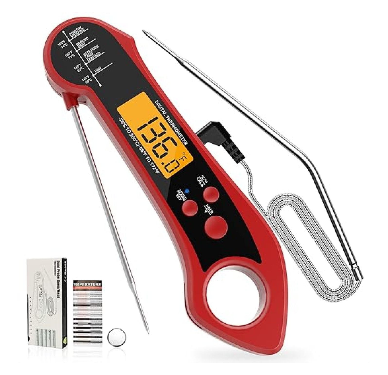 Dual Probe Digital Meat Thermometer Waterproof Read Food for Kitchen ...