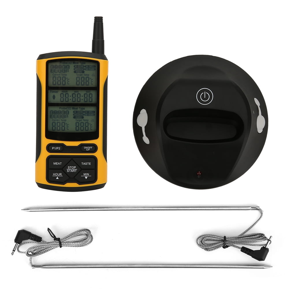 Dual Probe Wireless BBQ Thermometer Remote Food Temperature Monitoring ...