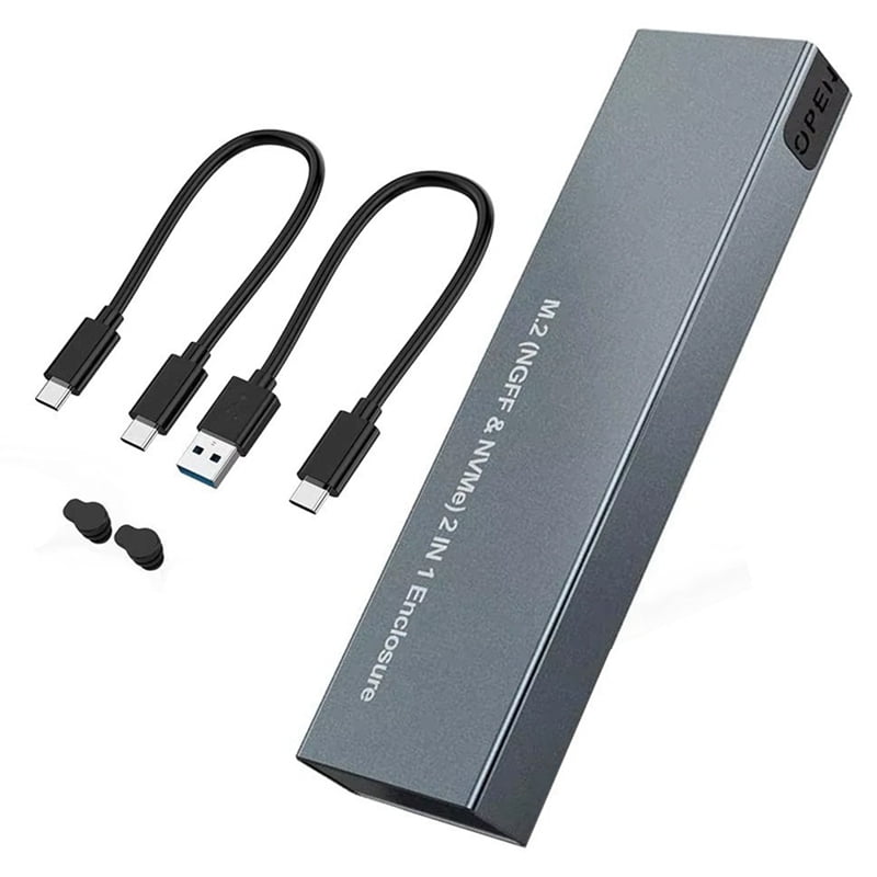 Dual Protocol M.2 NVMe SSD Hard Drive Case 10Gbps USB3.1 Gen2 NVMe ...