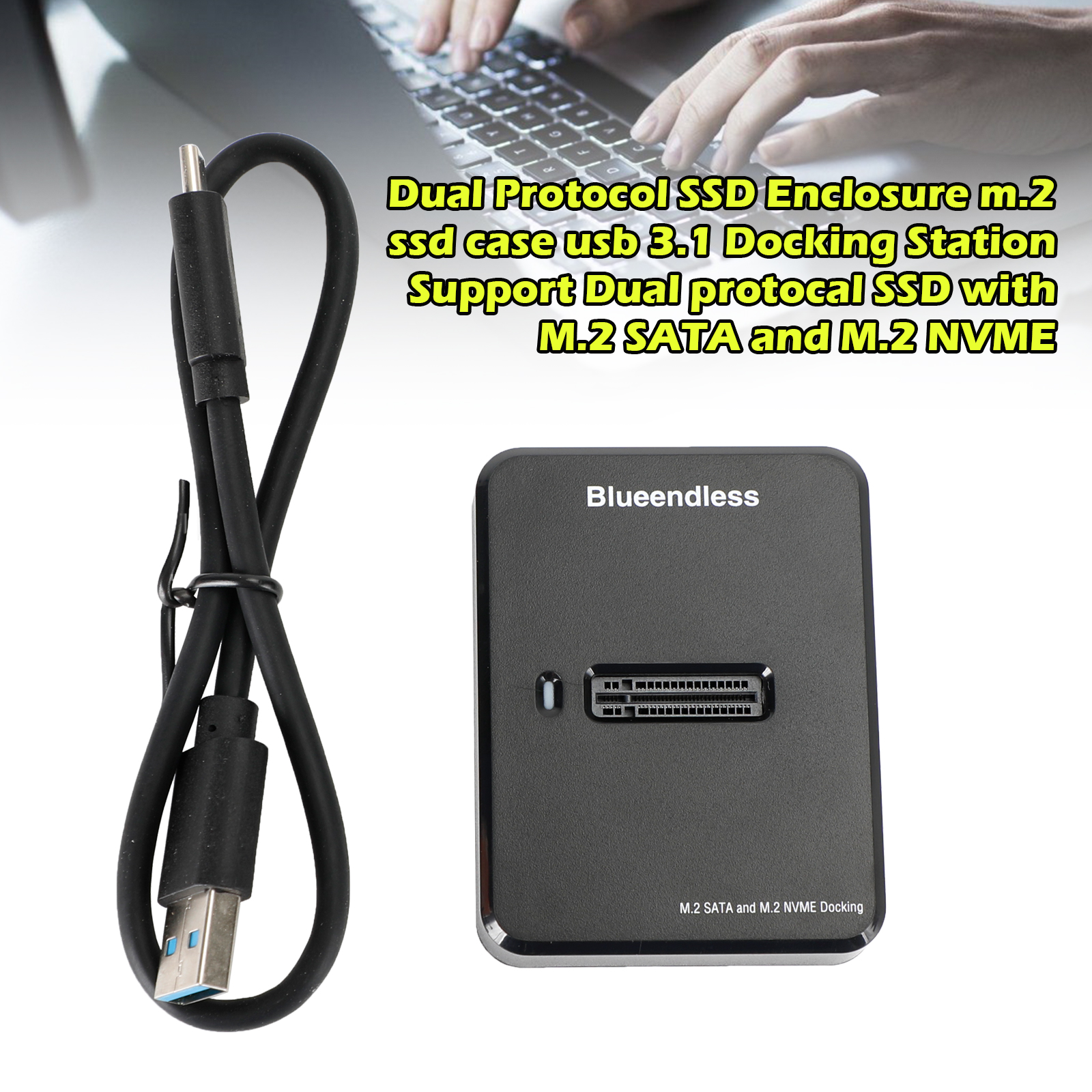 Mad Hornets Dual Protocol SATA/NVME M.2 SSD Case USB 3.1 Dual Protocal ...