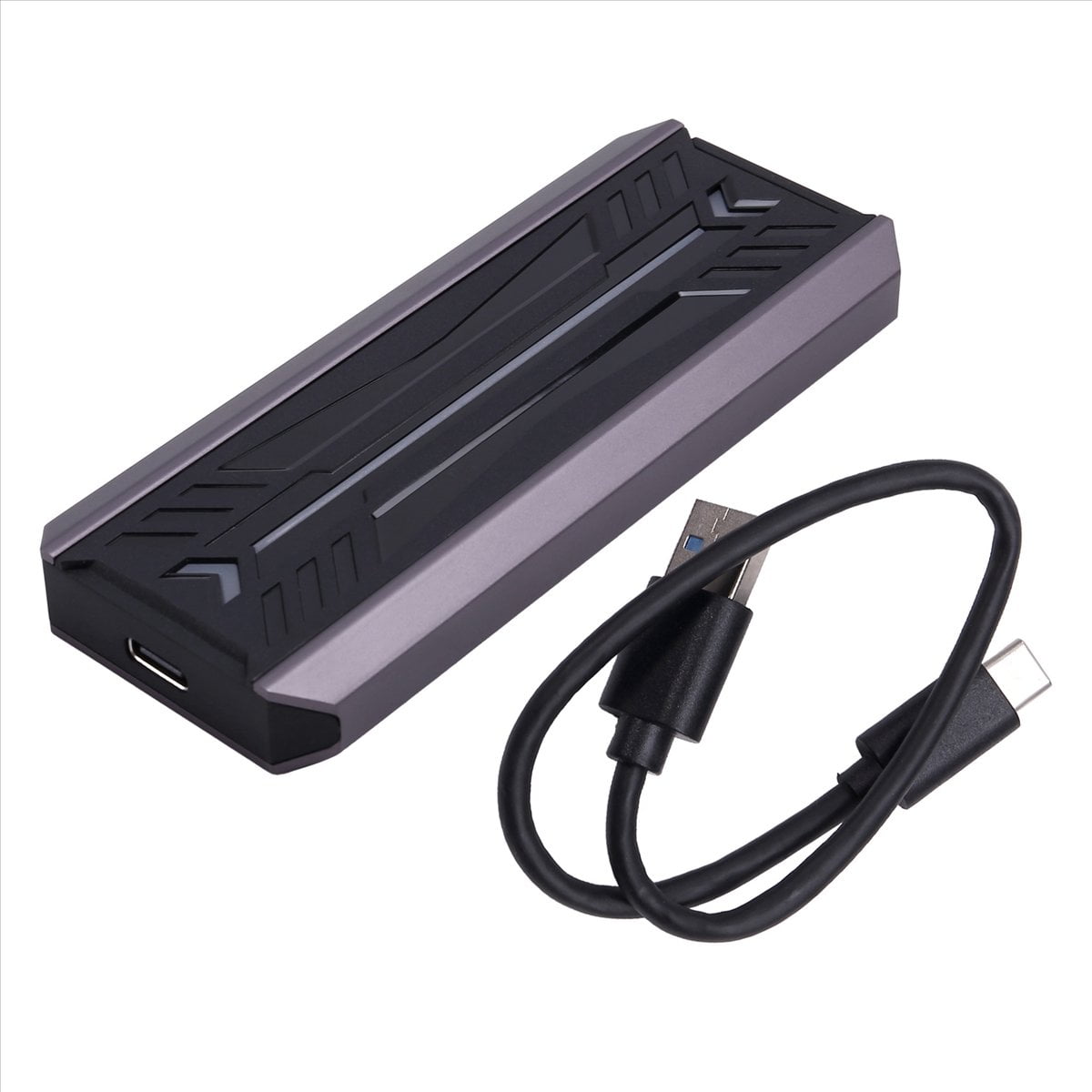 Dual Protocol SSD NVME M2 Hard Drive Enclosure RGB Aluminum M.2 to USB3 ...