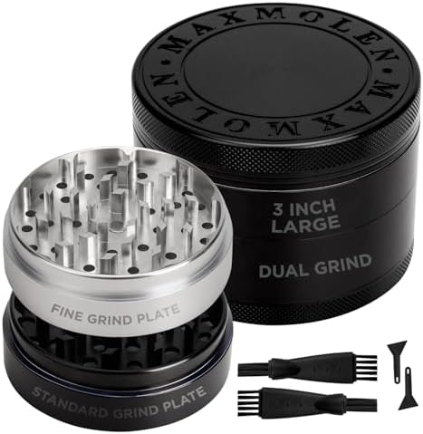 Dual Purpose 3" Inch Large Spice Dual Grinder, Including Fine Grind ...
