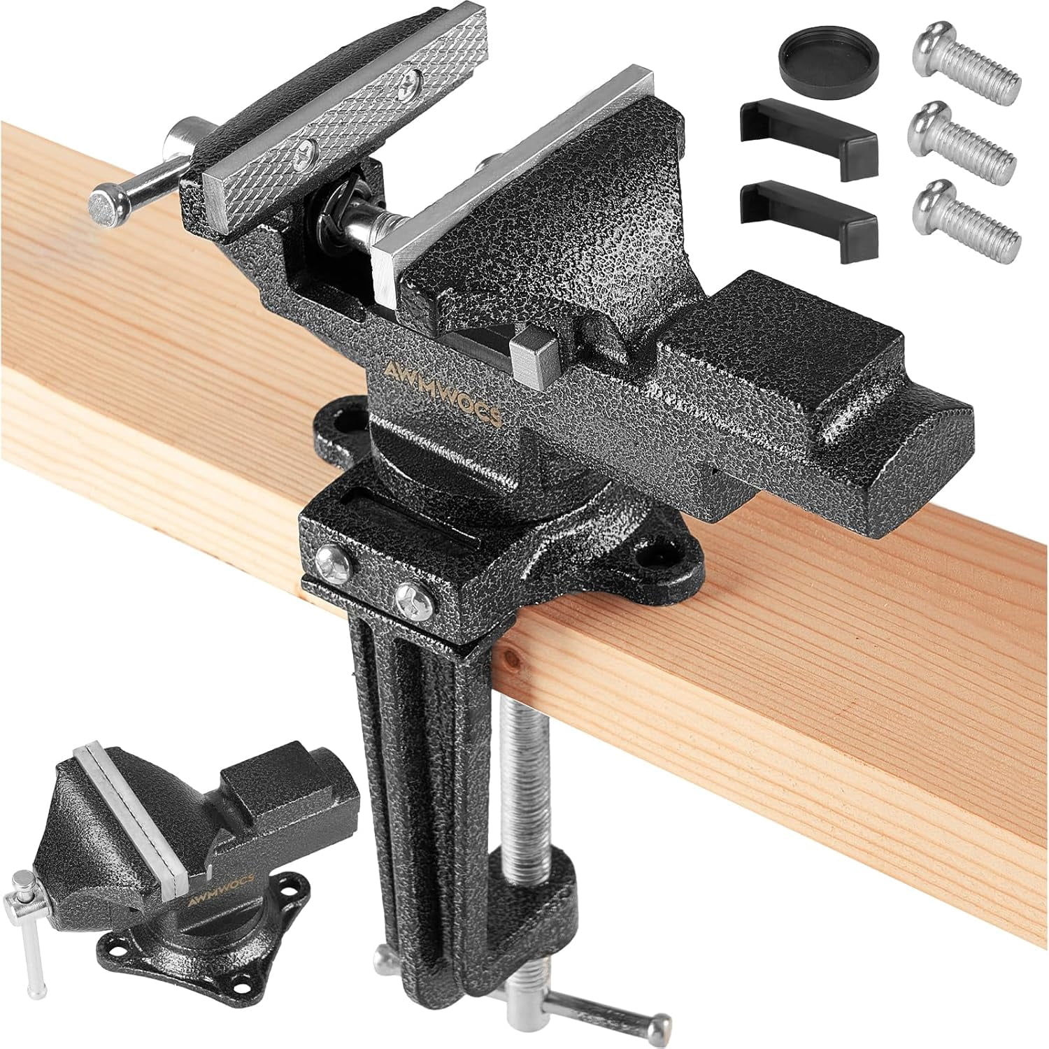 Dual-Purpose Combined Bench Vise, 3.3 Inch Table Vise, Universal Rotate ...