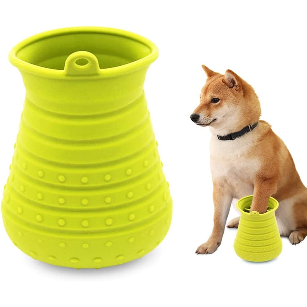 Dual Purpose Dog Paw Scrubber and Bath Brush Dog Paw Cleaner, Portable ...