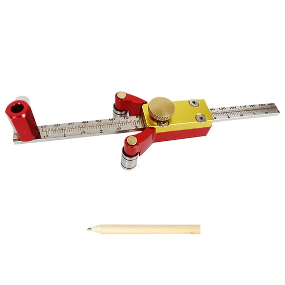 Dual-Purpose Scriber DIY Ruler Metric/Inch Line/Arcs/Height Drawing ...