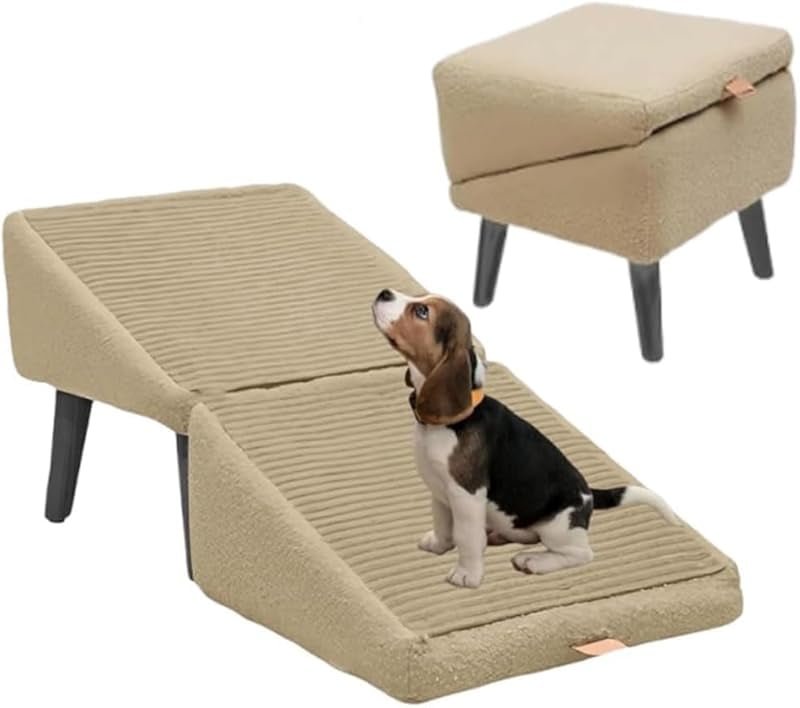 Dual-Purpose Split Ottoman Dog Ramp, Folding Pet Ramps Stairs for Large ...