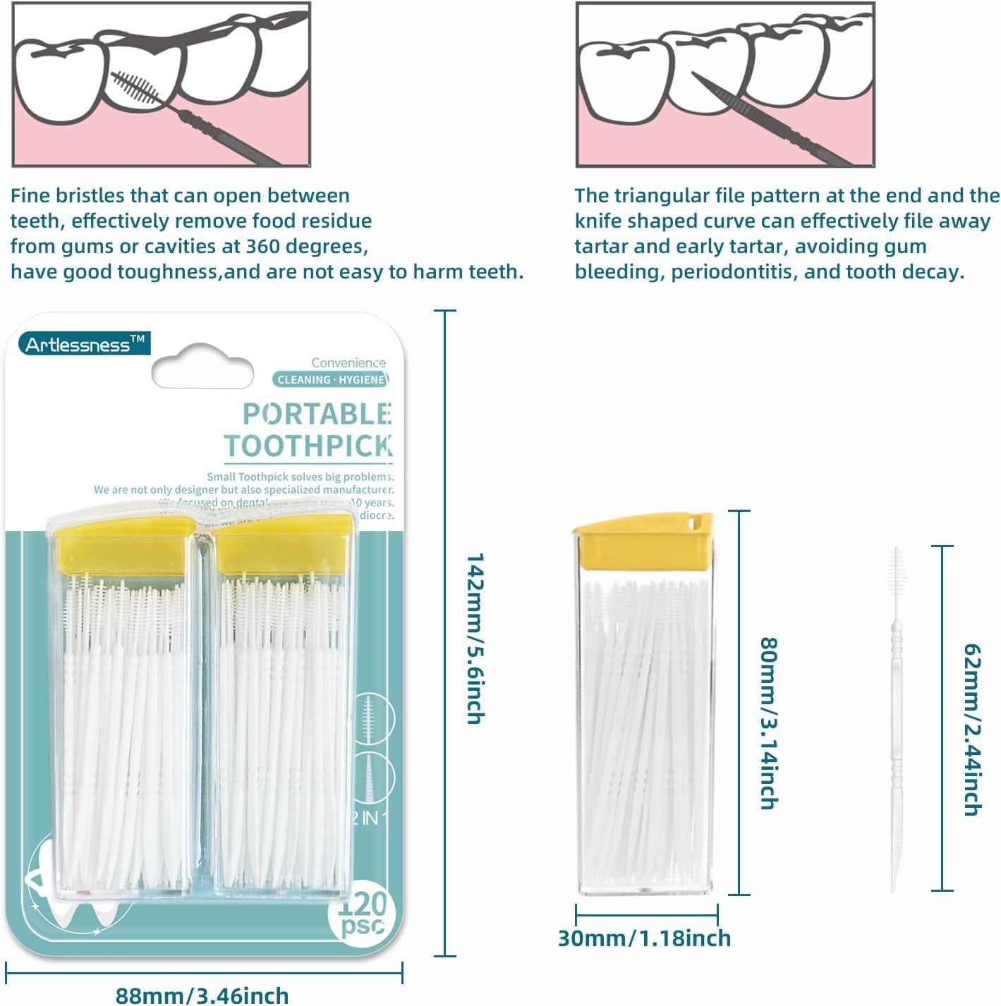 Dual Purpose Toothpick2-in-1 Dual Purpose Adult Toothpick Interdental ...