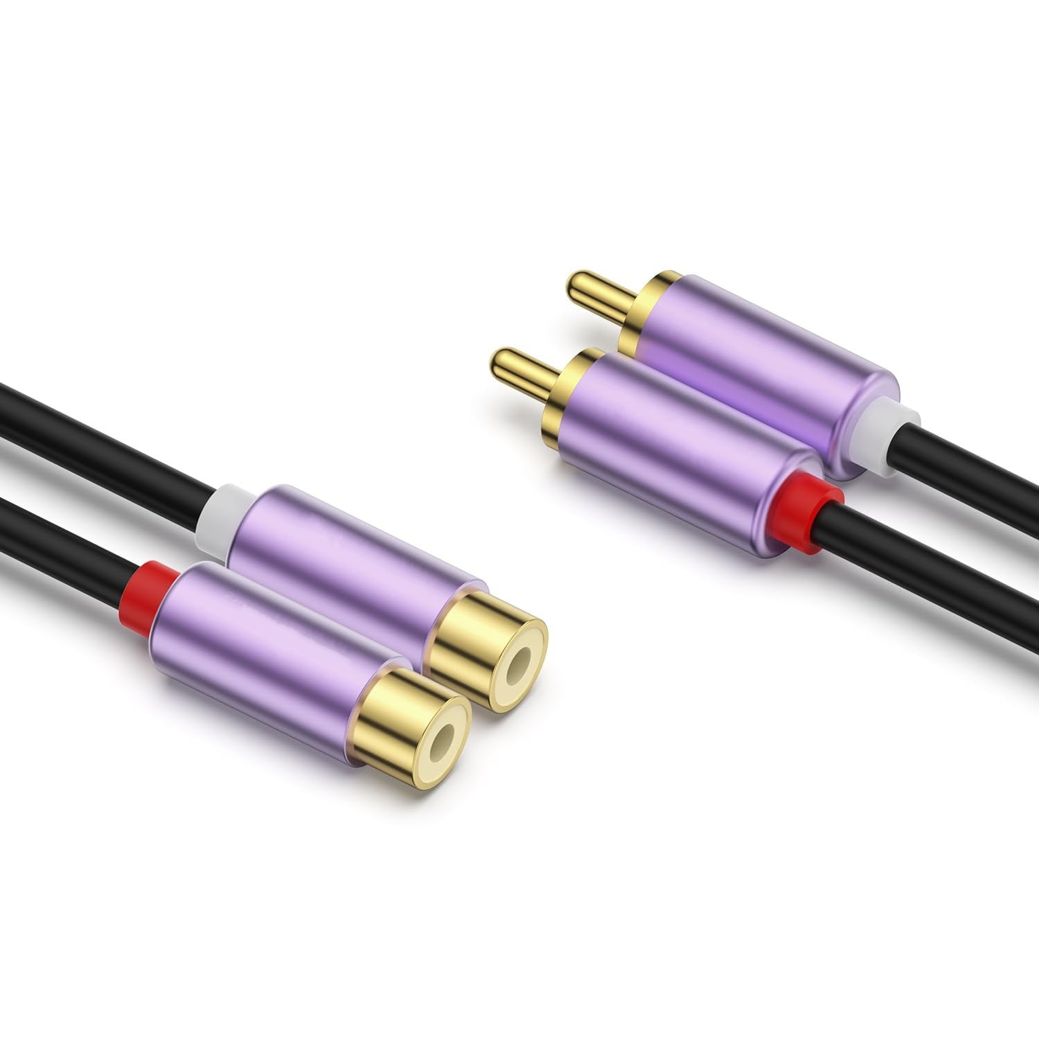 Dual RCA Audio Cable Extension Cord, 4-Head Male to Female, Gold Plated ...