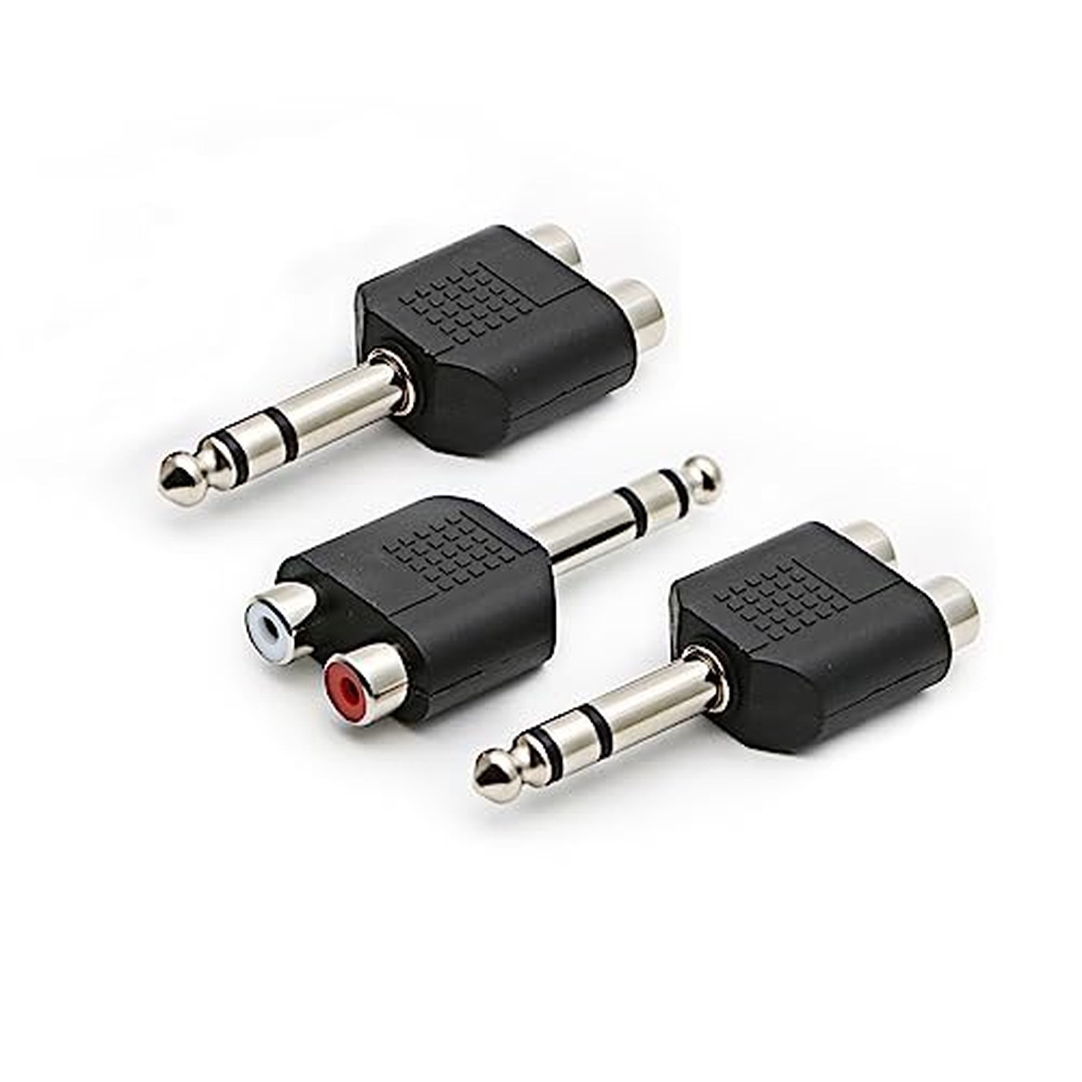Dual RCA Female to Stereo Male Audio Adapter Set for Sound Equipment ...
