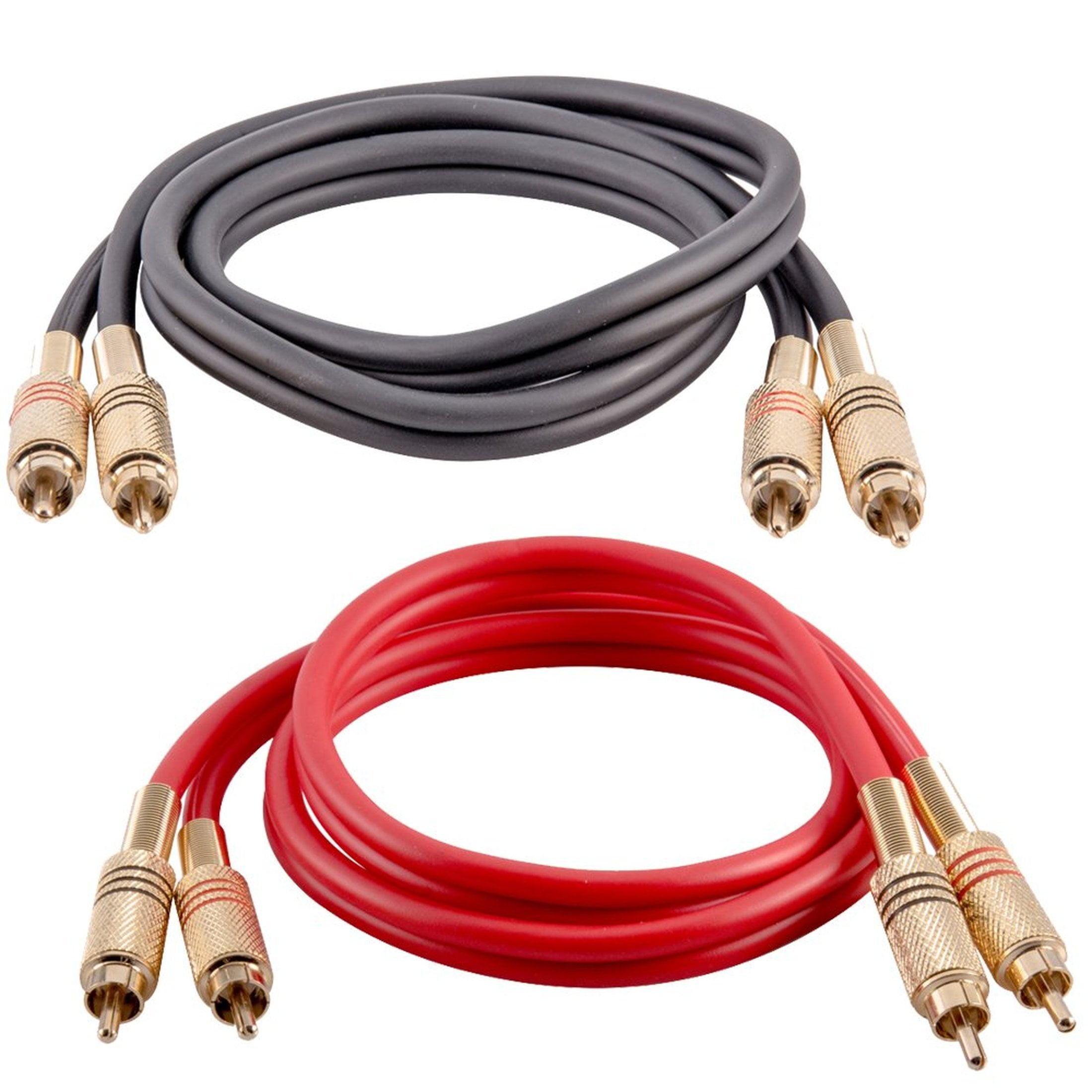 Dual RCA Male to Male Speaker Patch Cables, 3 Foot Length, Black and ...