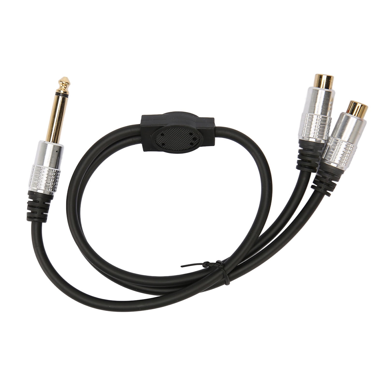 Dual RCA to 6.35mm Y Splitter Cable Gold Plated Dual RCA Female Jack to ...
