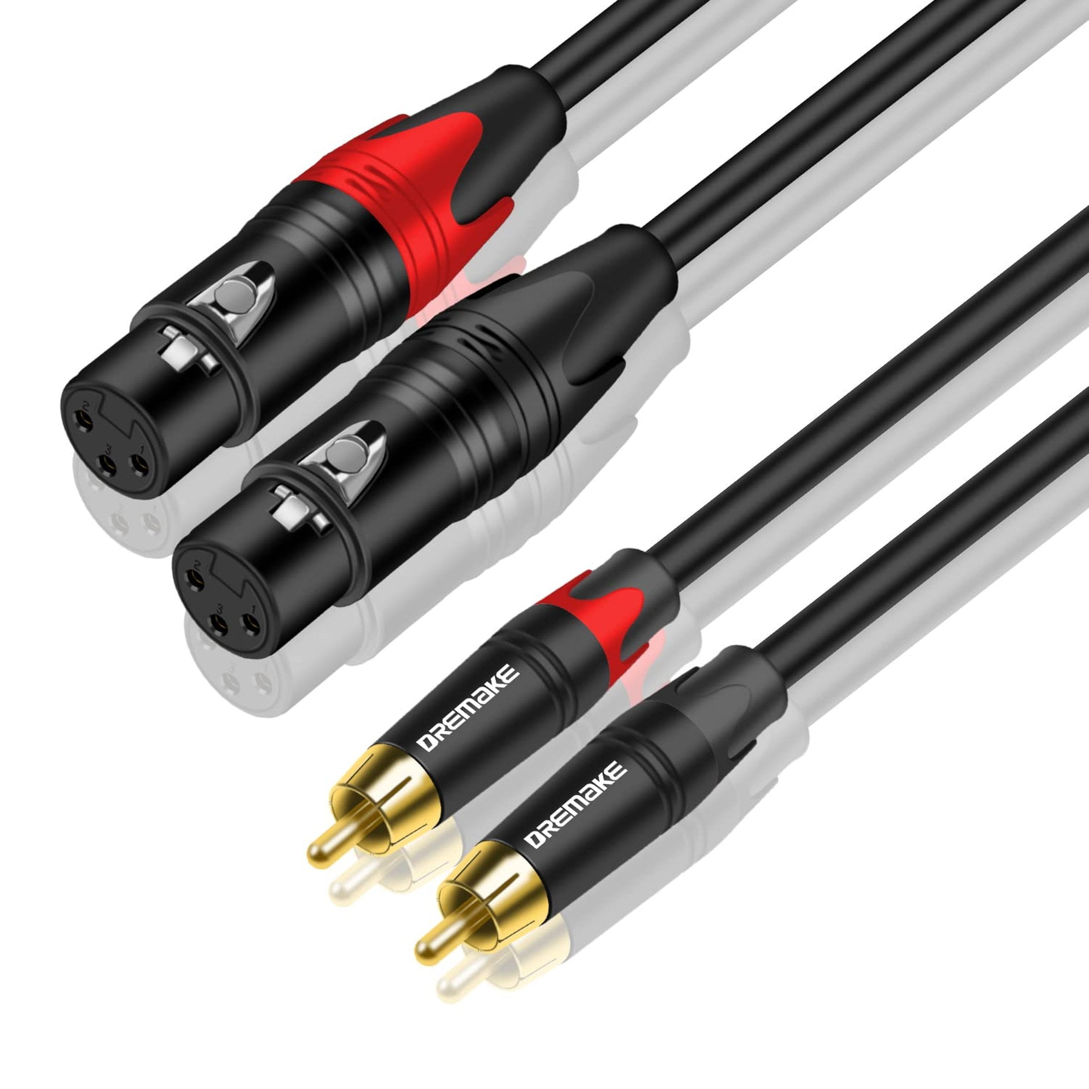 Dual RCA to XLR Microphone Interconnect Cable for HiFi Stereo 6 Feet ...