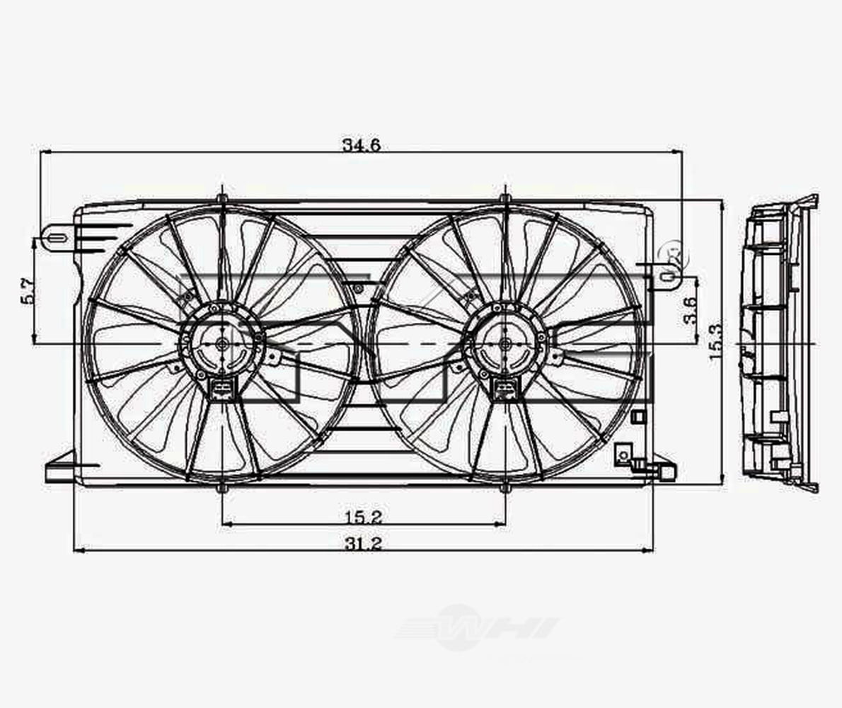 Dual Radiator and Condenser Fan Assembly Fits 2004 Buick LeSabre ...
