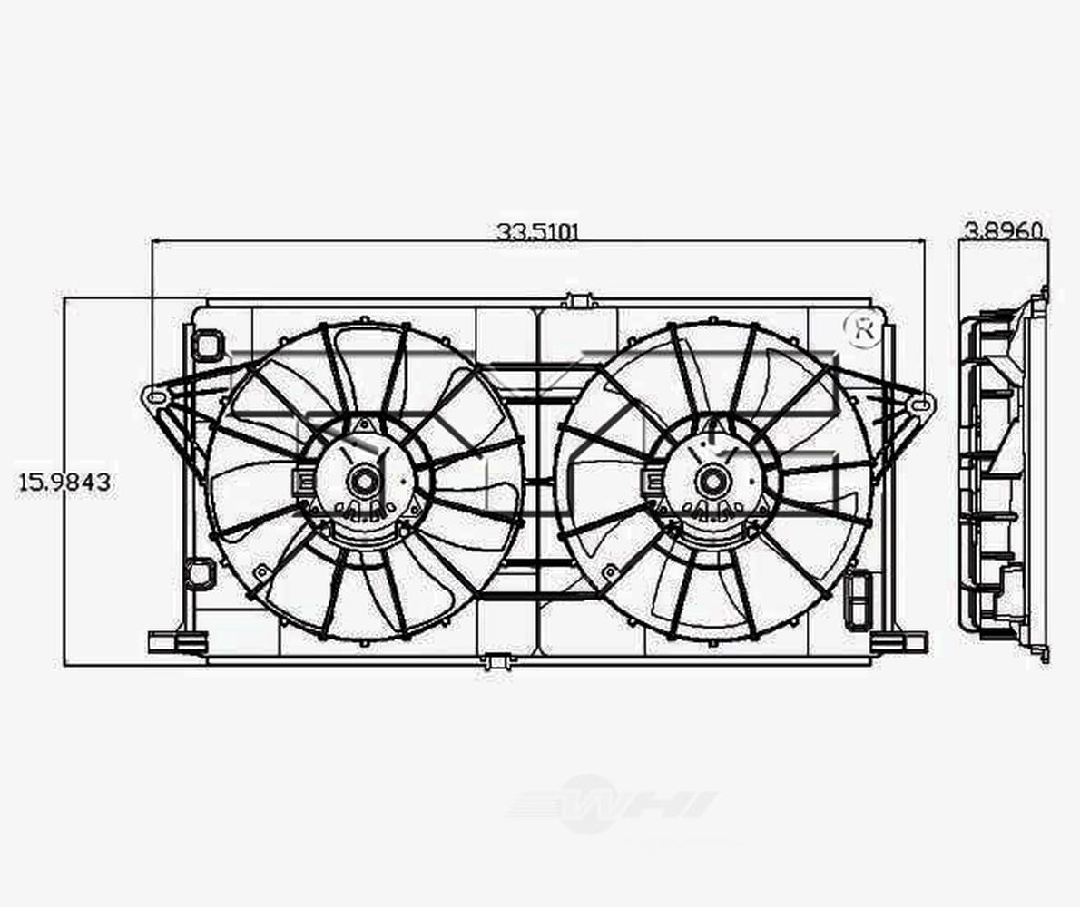 Dual Radiator and Condenser Fan Assembly Fits 2009 Cadillac DTS ...