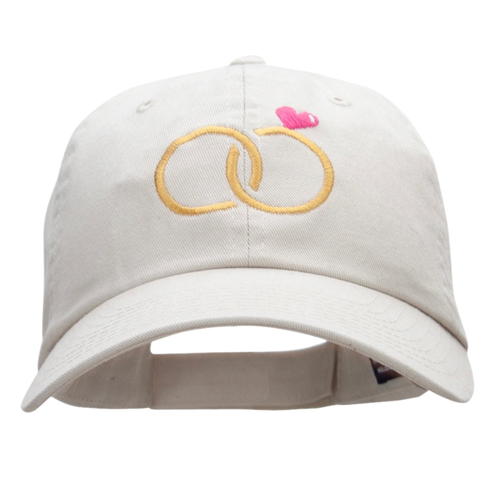 Dual Rings Embroidered Low Profile Dyed Cotton Twill Cap - Putty OSFM ...
