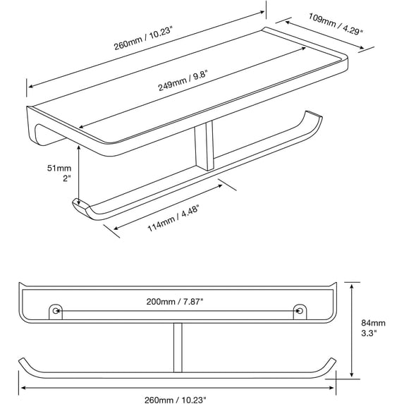 Dual Roll Toilet Paper Holder with Phone Shelf, Solid Metal Bathroom ...