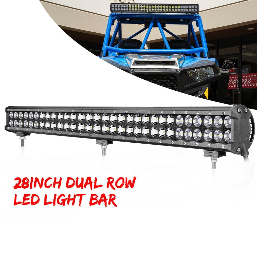 Dual Row 28inch LED Light Bar COMBO SPOT FLOOD Offroad for Jeep Ford ...
