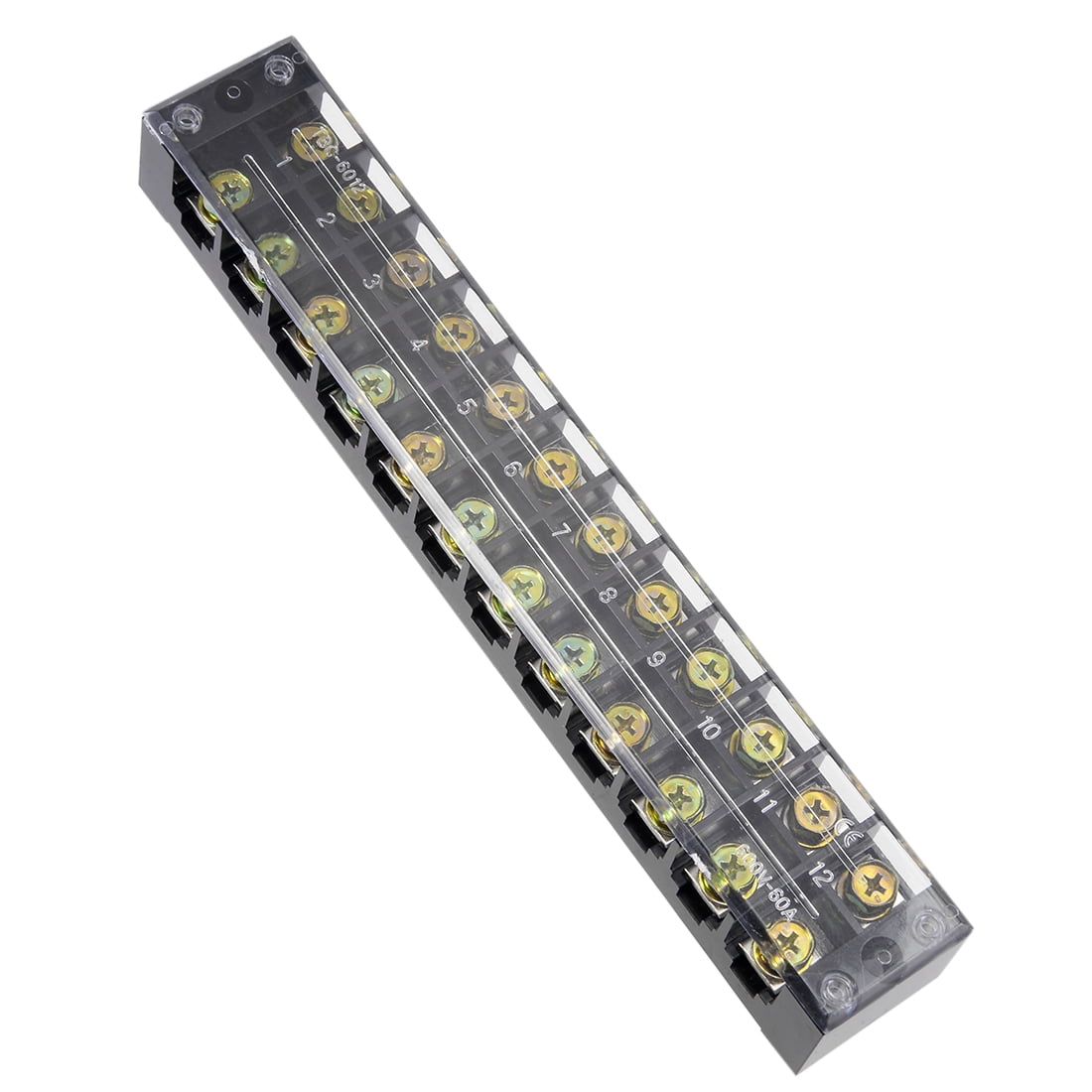 Dual Rows 12 Positions 600V 60A Cable Barrier Block Terminal Strip TBC ...