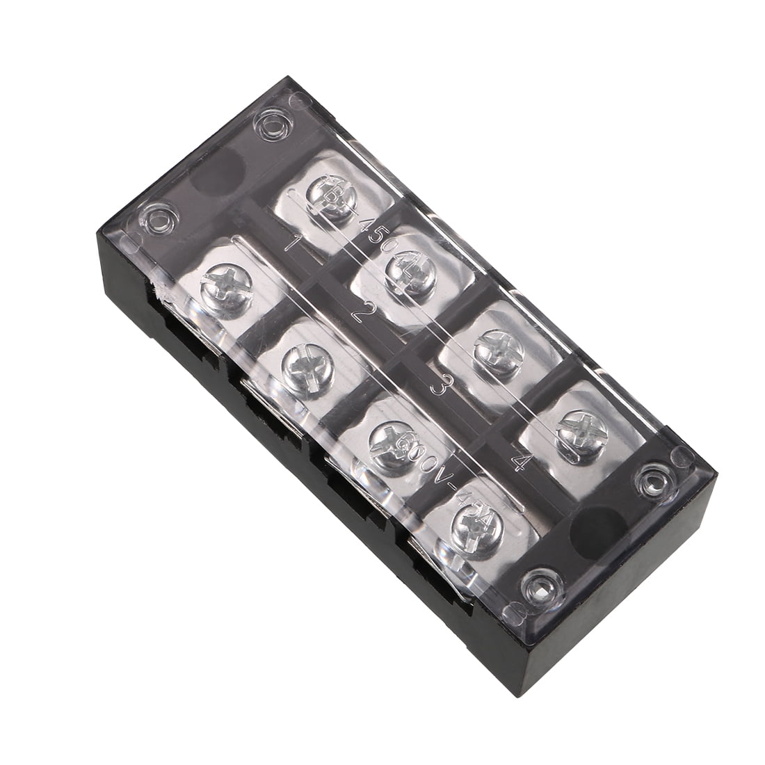 Dual Rows 4 Positions 600V 45A Wire Barrier Block Terminal Strip TB-4504L - Walmart.com