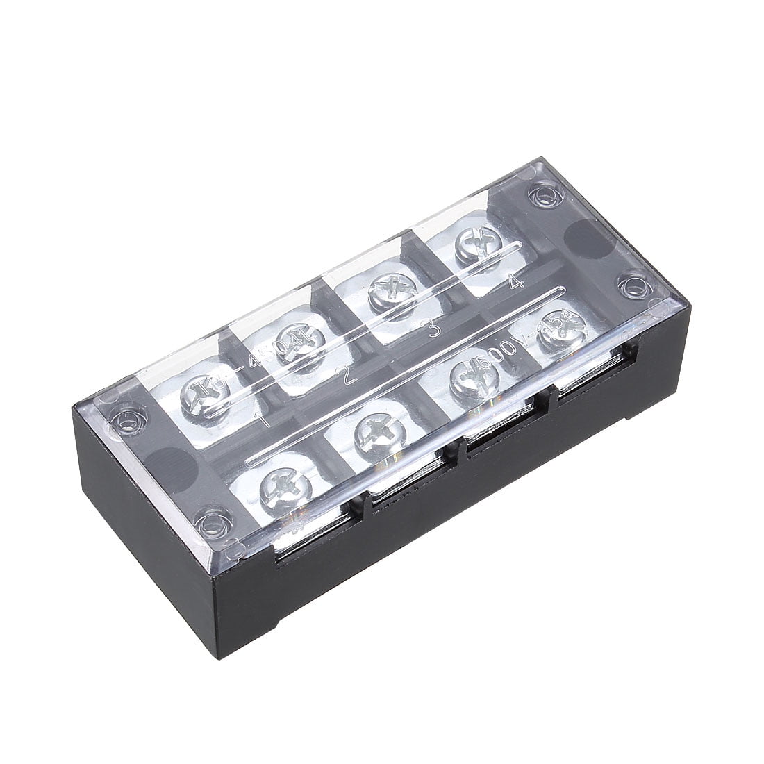 Dual Rows 4 Positions 600V 45A Wire Barrier Block Terminal Strip TB ...