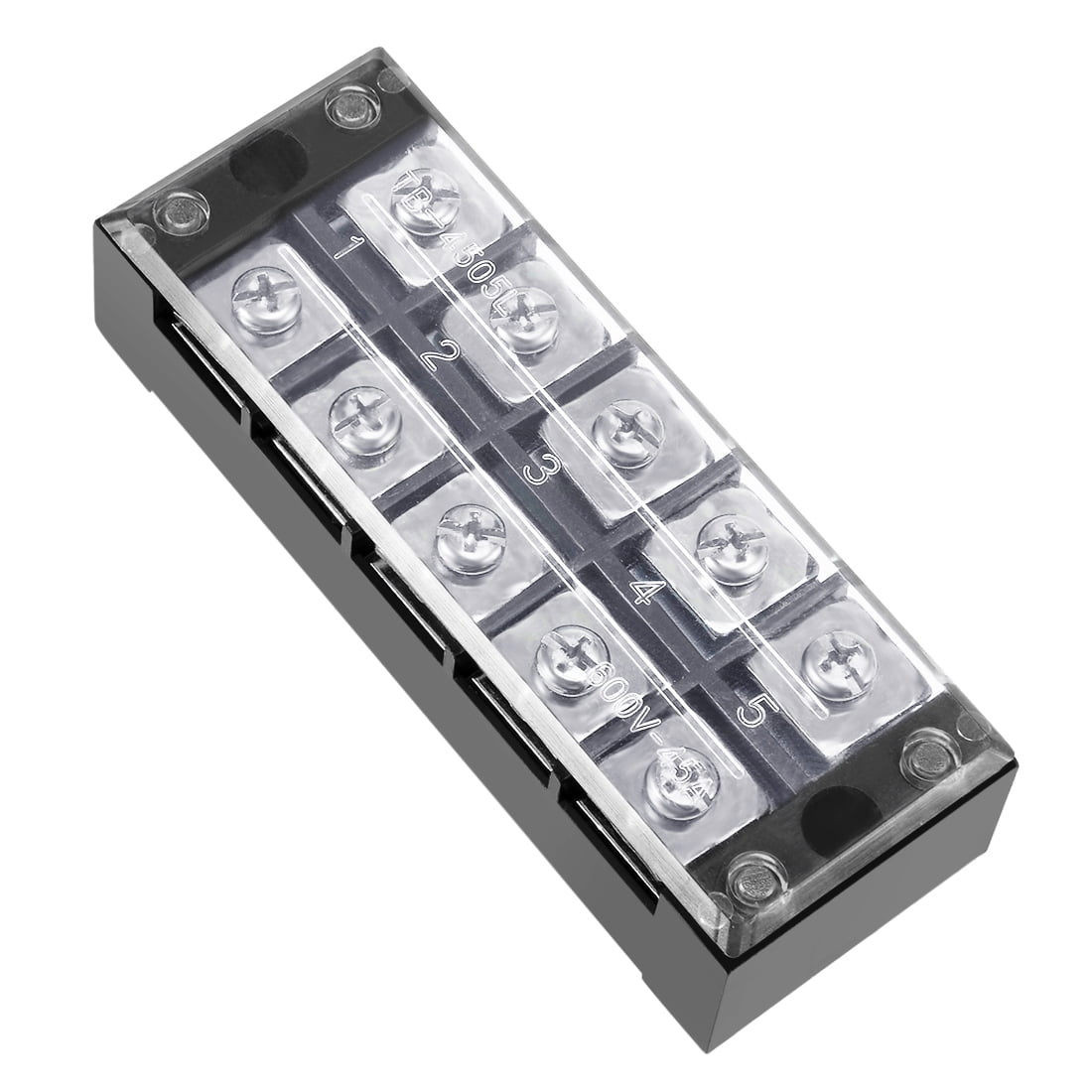 Dual Rows 5 Positions 600V 45A Wire Barrier Block Terminal Strip TB ...