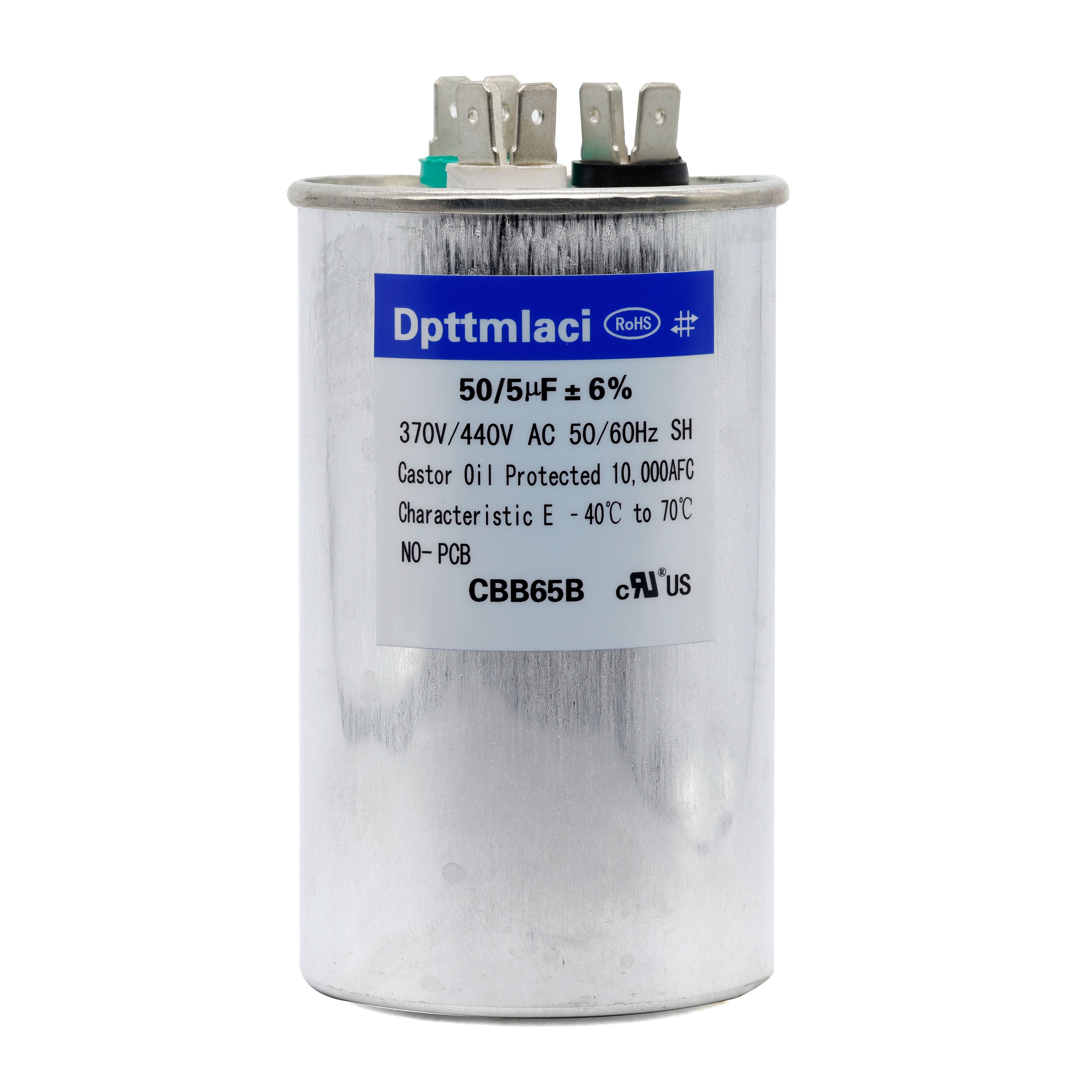 Dual Run Start Capacitor 50+5μF 50/5MFD370V or 440V CBB65 AC Motor Run ...