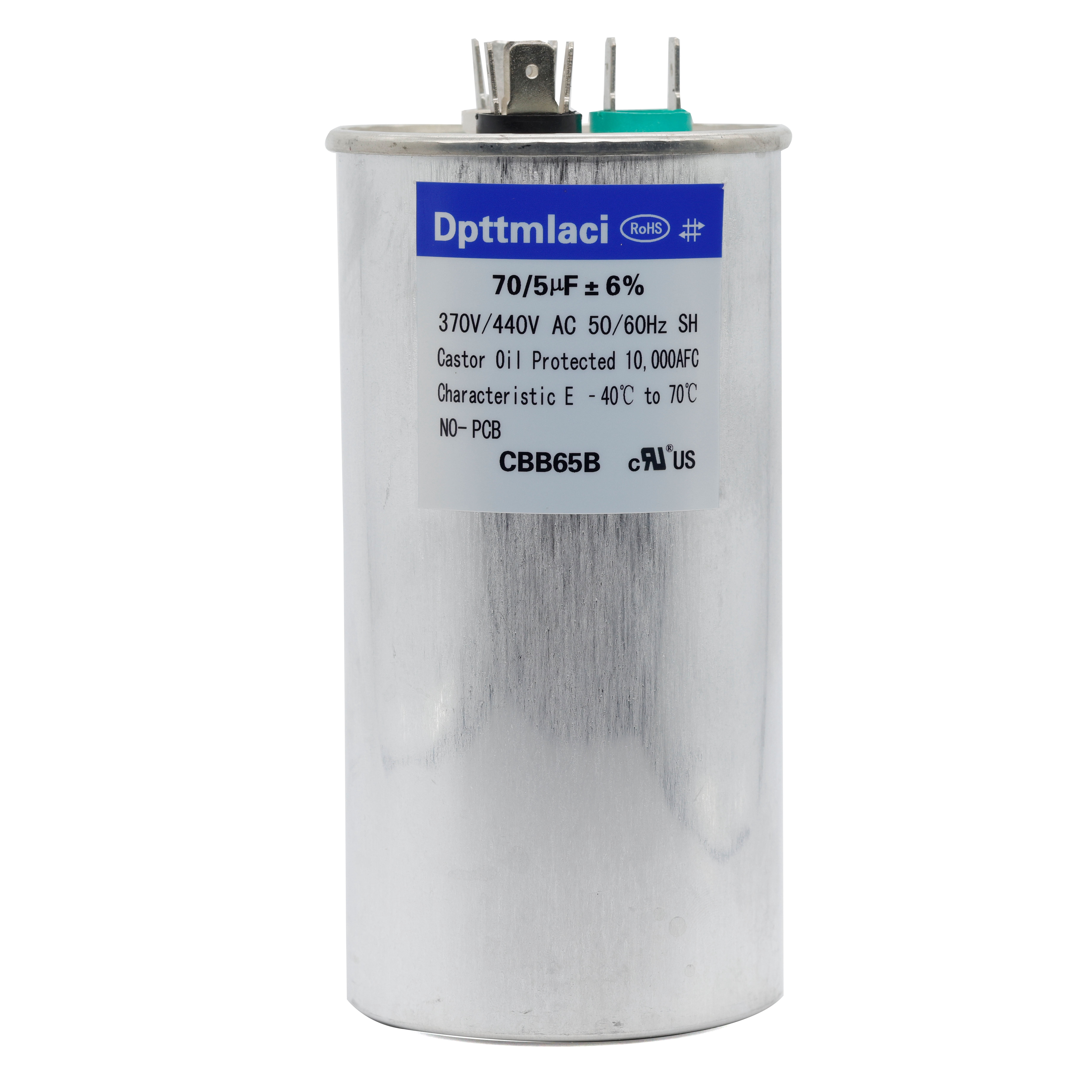 Dpttmlaci Dual Run 70+5μF 370V/440V CBB65 Capacitor with Mounting ...