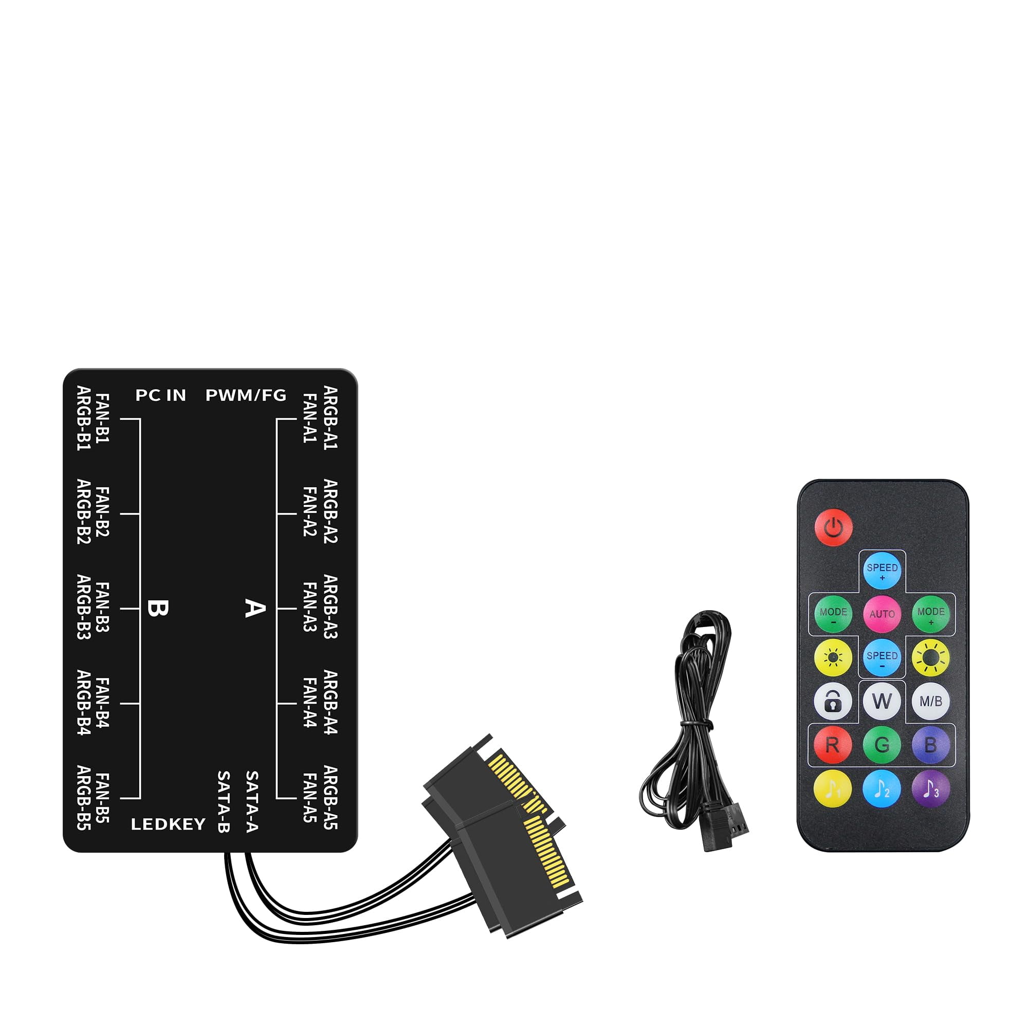 Dual SATA PWM Fan RRF12 Hub for 5V Addressable RGB Computer PC Case Fan ...