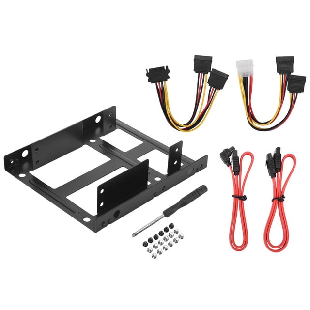 Dual SSD HDD Mounting Bracket 3.5 to 2.5 Internal Hard Disk Drive Kit ...