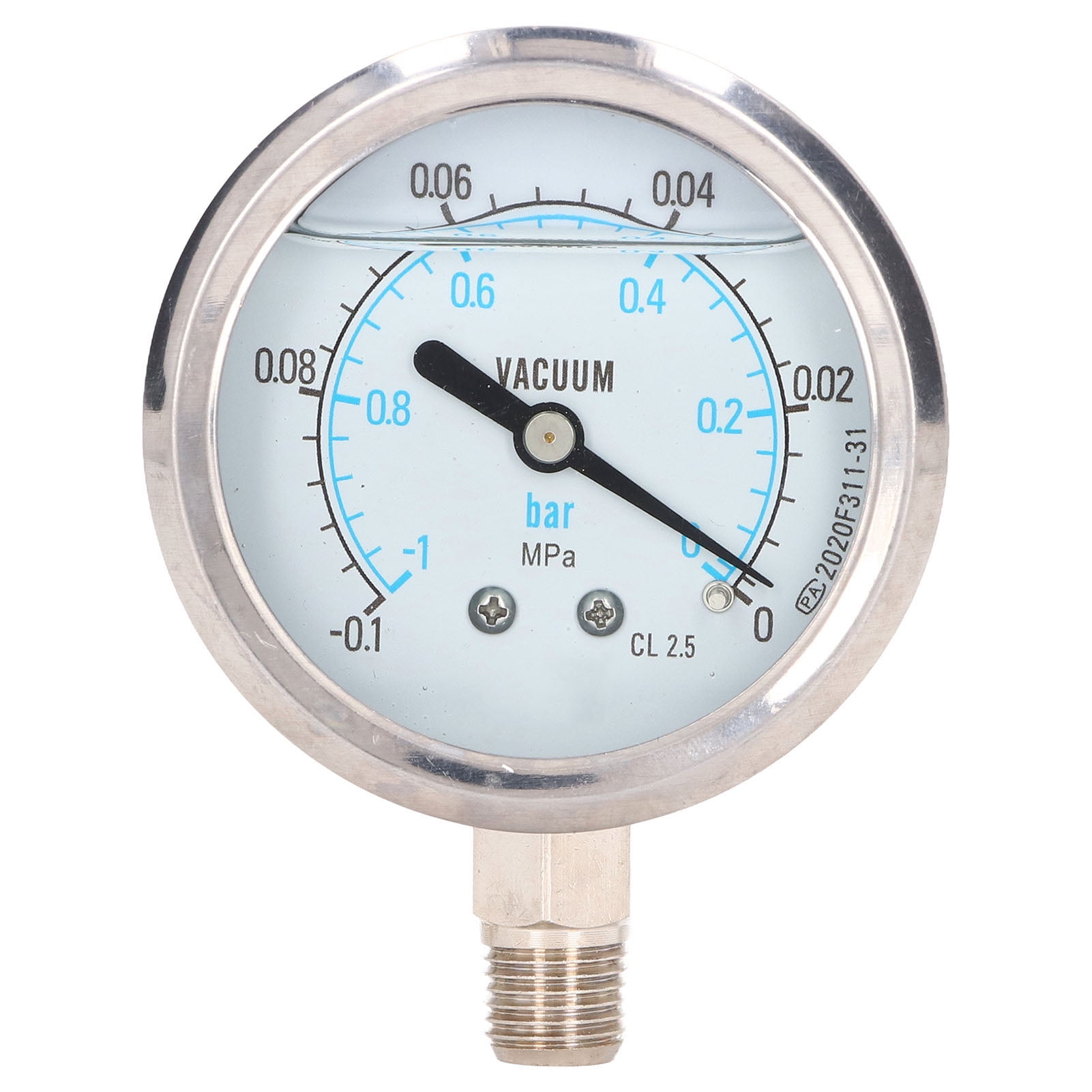 Dual Scale Mechanical Manometer Low Pressure Gauge 1/4" NPT Side Mount ...