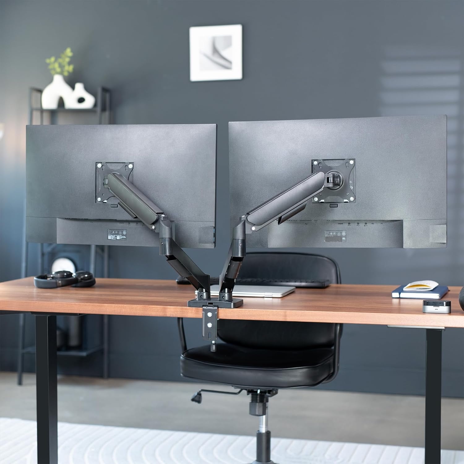 Dual Screen Pneumatic Monitor Arm, Holds 32" Monitors Up to 19.8 lbs ...