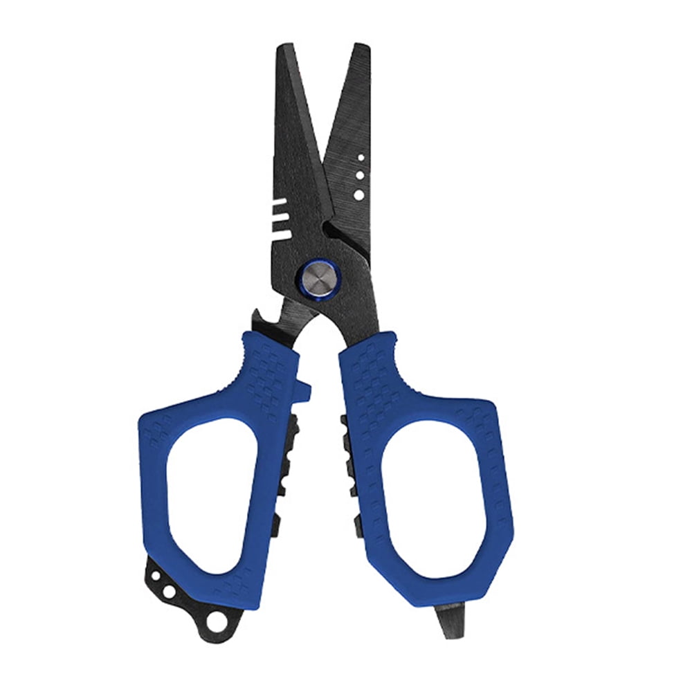 Dual Serrated Blades Fishing Scissors Molybdenum Vanadium Steel Braided ...