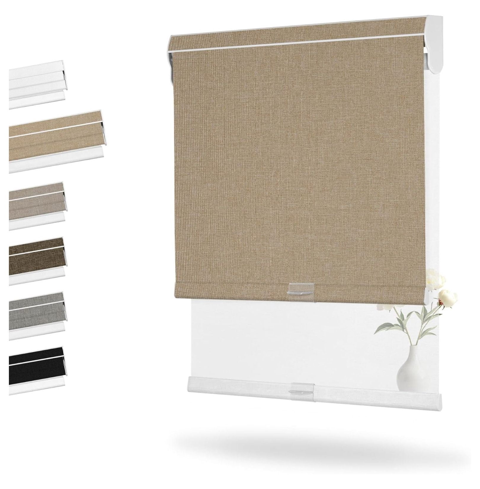 Dual Shades, Cordless Double Window Shades Blackout and Light Filtering ...