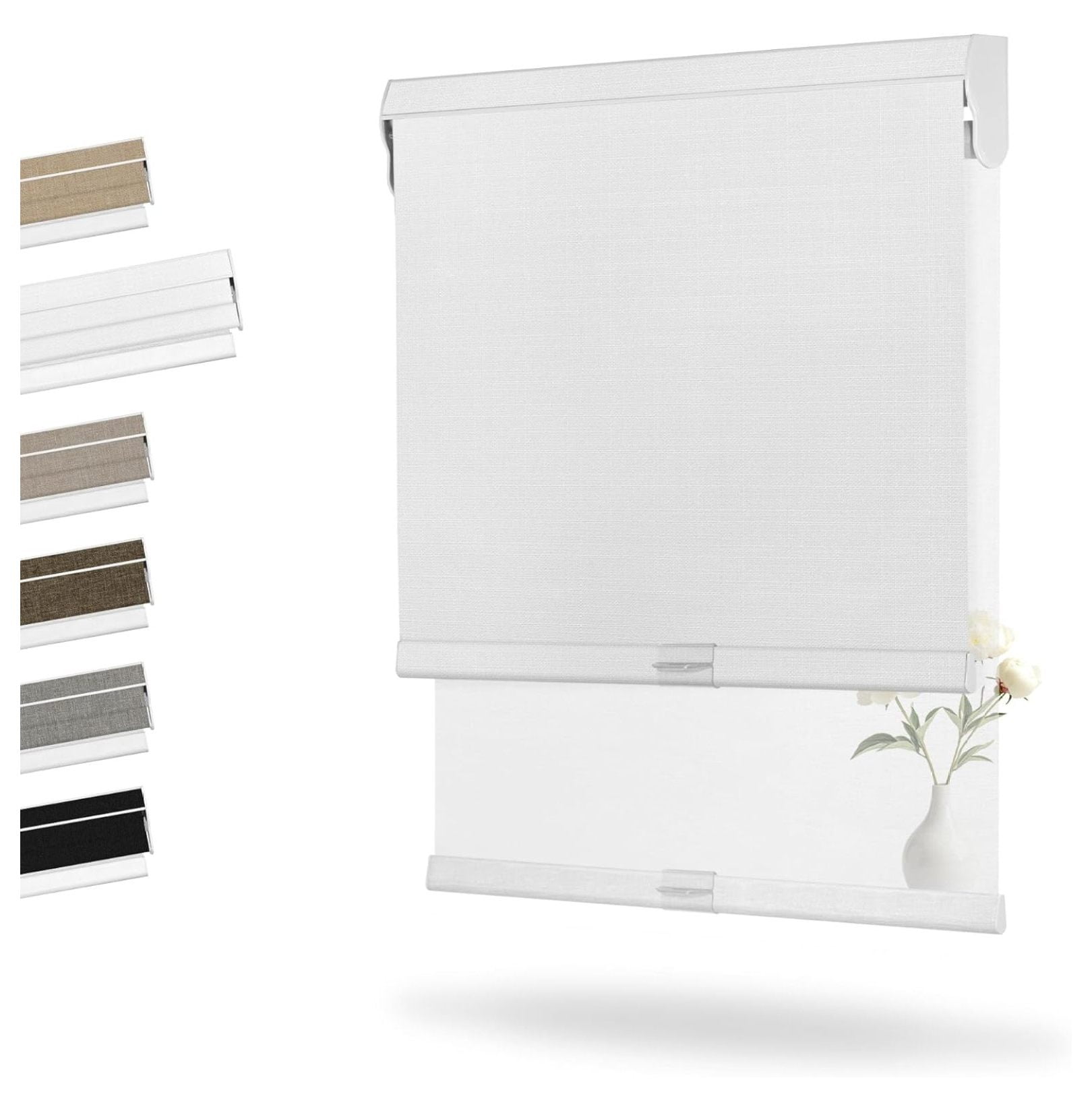 Dual Shades, Cordless Double Window Shades Blackout and Light Filtering ...