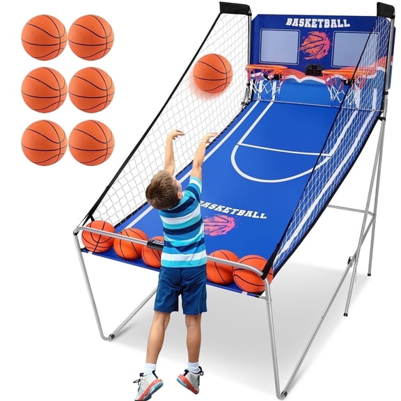 Costway Dual LED Basketball Arcade Game, 8 Game Modes, Electronic ...