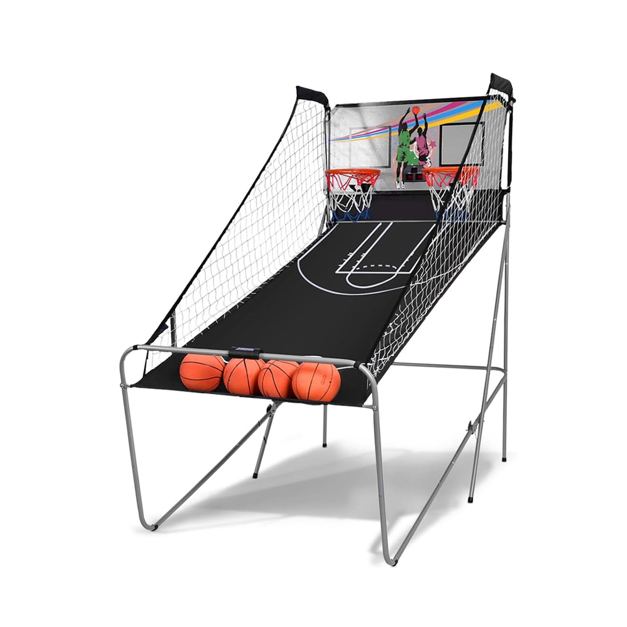 Dual-Shot Electronic Basketball Arcade Game – 2 Player Foldable Hoop ...