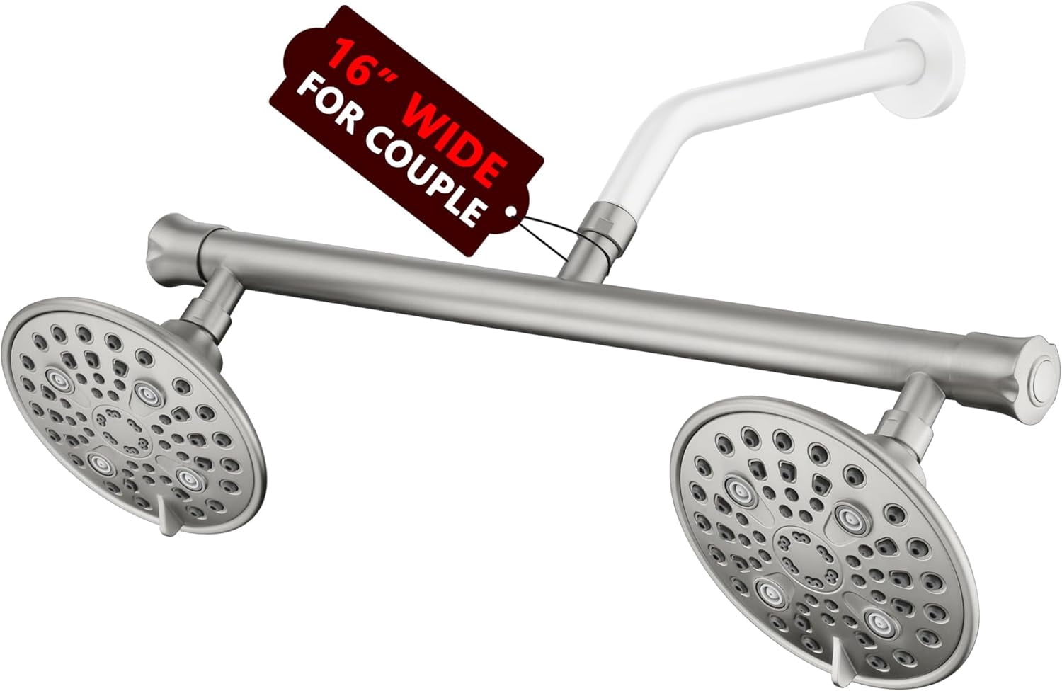 Dual Shower Combo Set for Couples,Brushed Nickel High 6 Settings ...