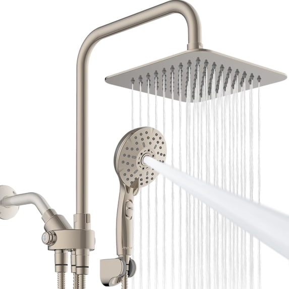 Dual Shower Head Combo, 8'' High Pressure Rain Shower Head with ...
