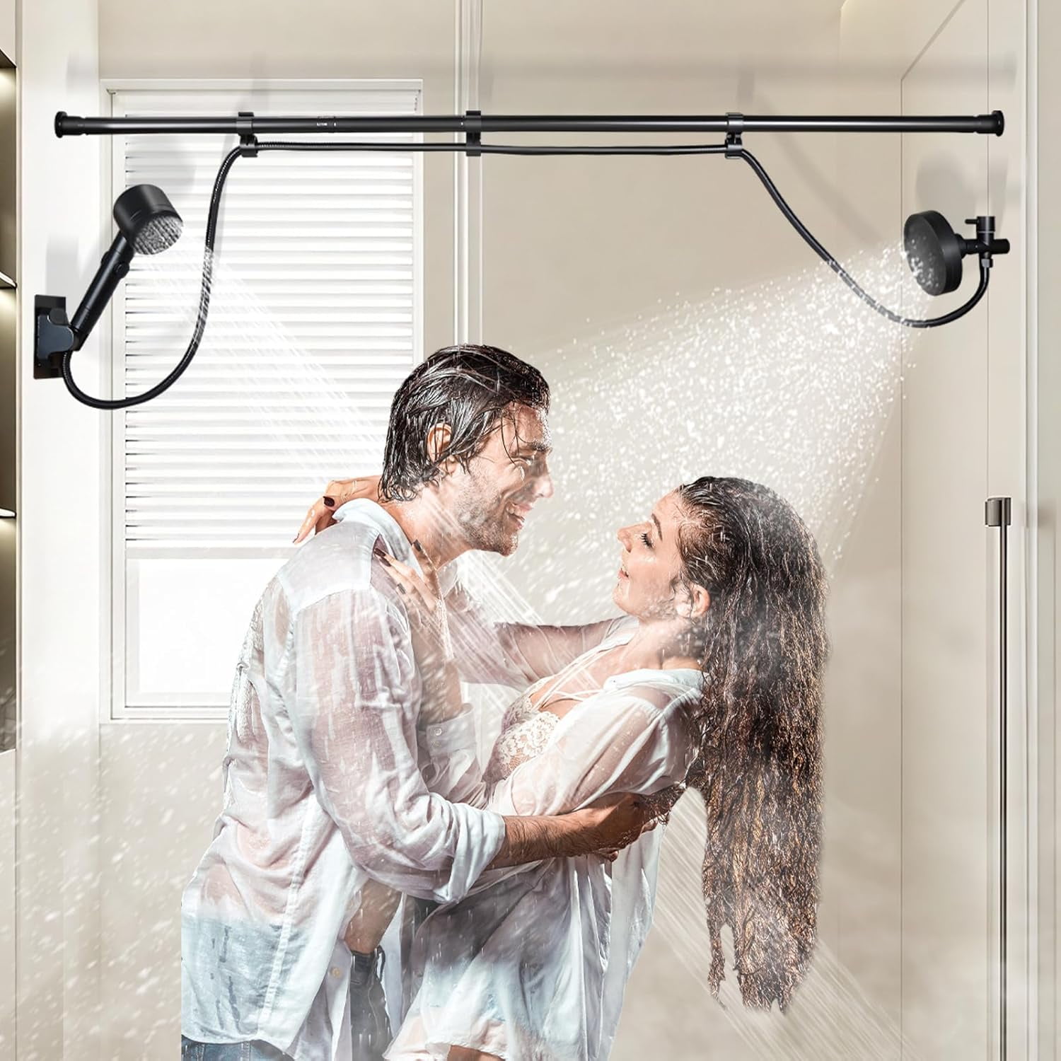 Dual Shower Head for Couples, Double Shower System for Two People, 6+3 ...