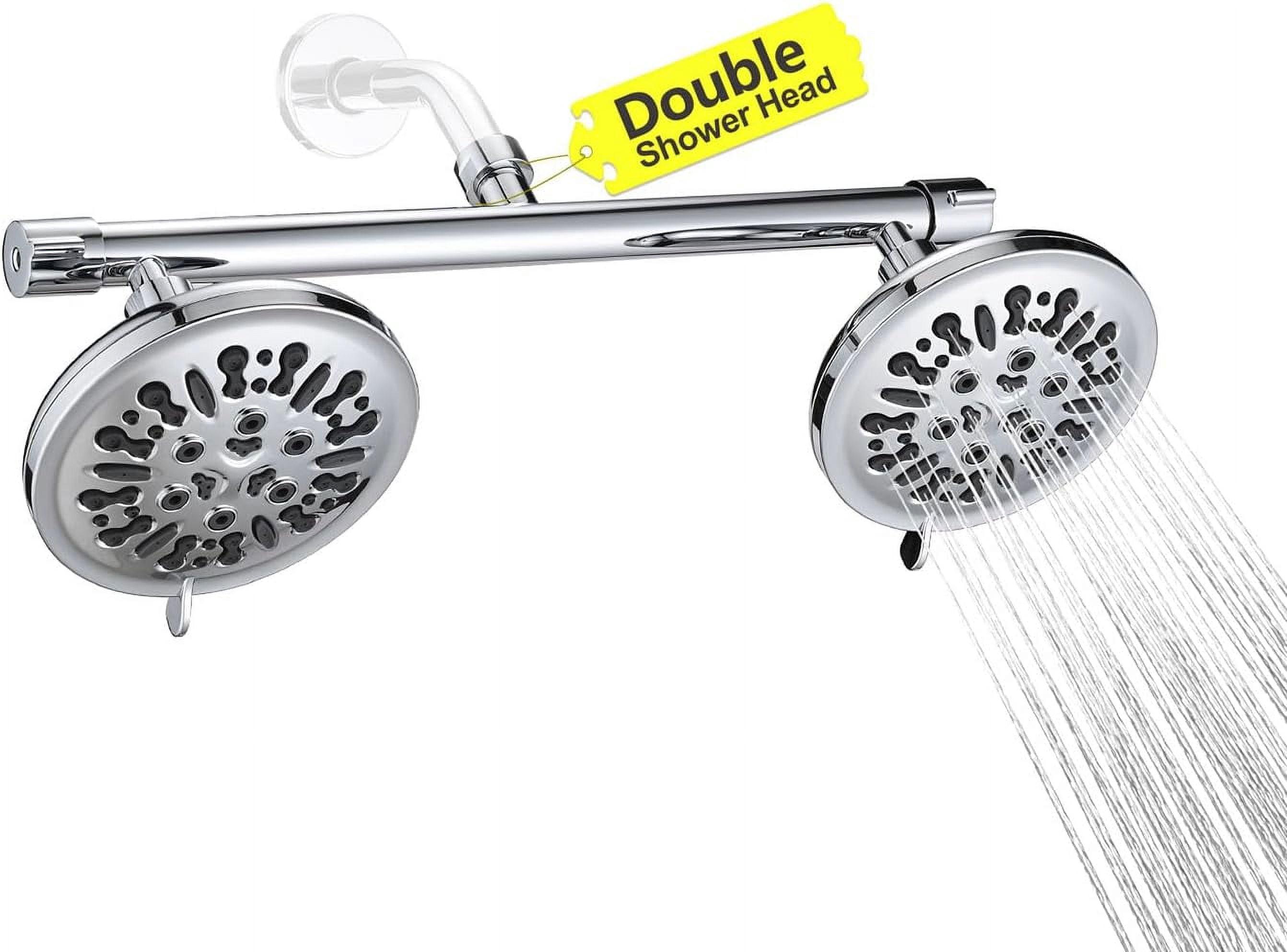 Dual Shower Head with Integrated 2 Shut Off Valve Shower Splitter, High ...