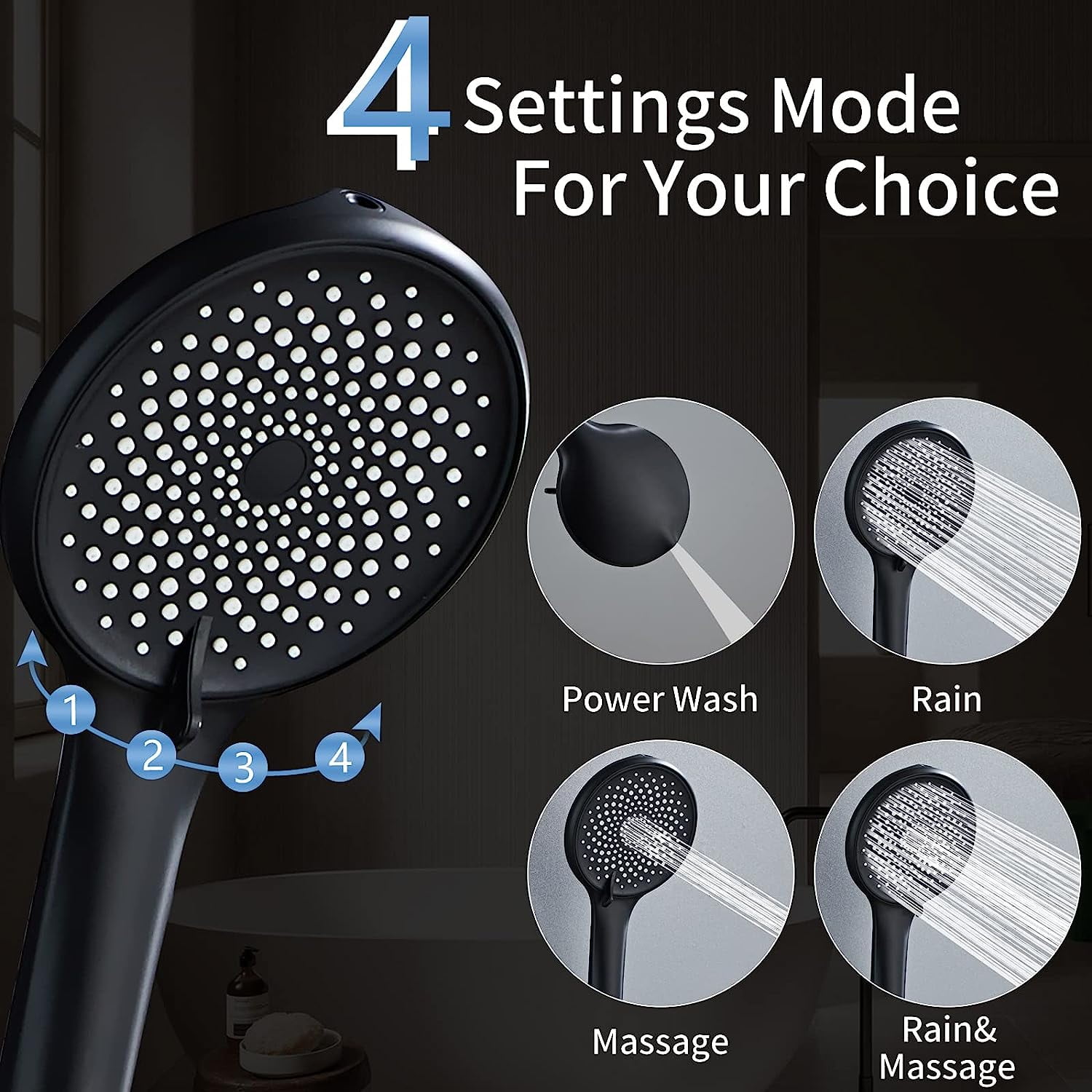 Dual Shower Heads with Handheld Spray- Luxury High Pressure Rainfall ...