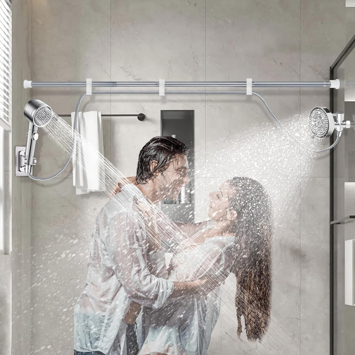 Dual Shower for Couples, Double Shower System, 6+3 Adjustable Modes ...
