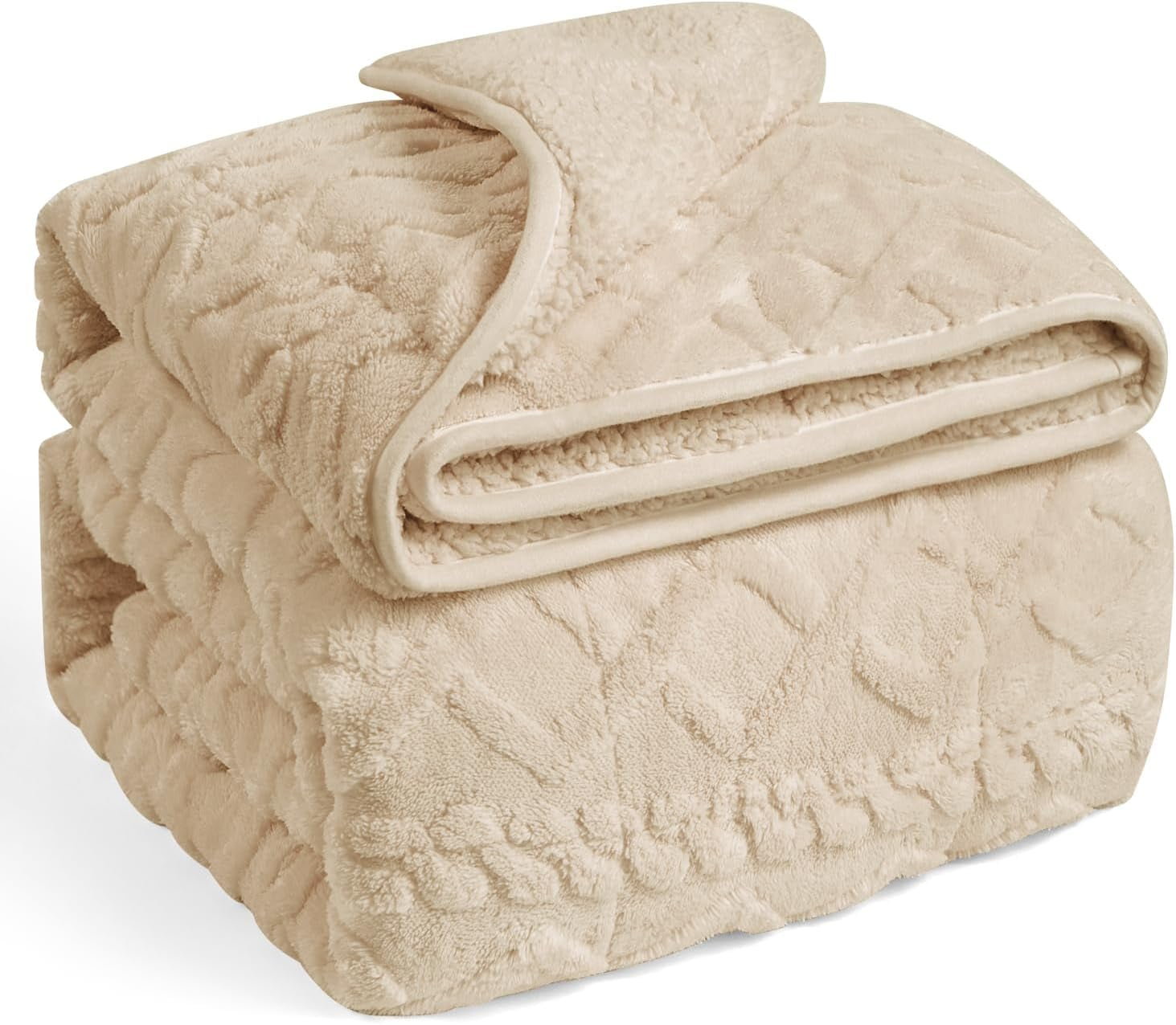 Dual-Sided Jacquard Sherpa Weighted Blanket Twin Size, 15 lbs 48x72 ...