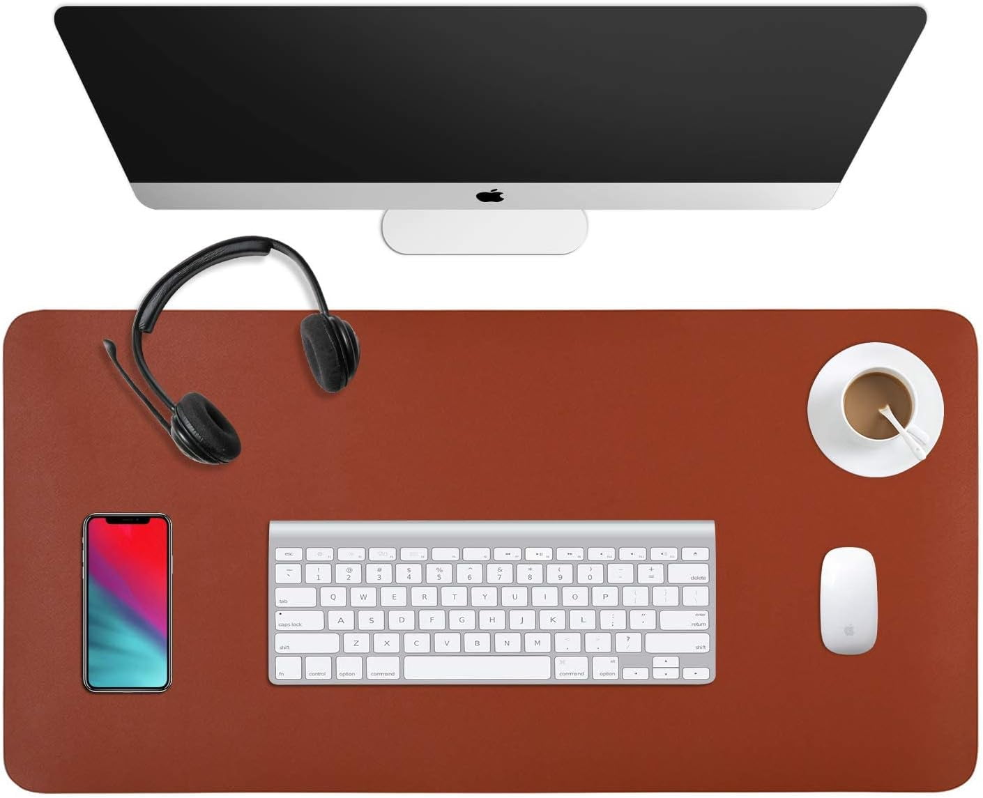 Dual Sided Leather Desk Pad (31.5 x 15.7"), Office Waterproof Desk Mat ...